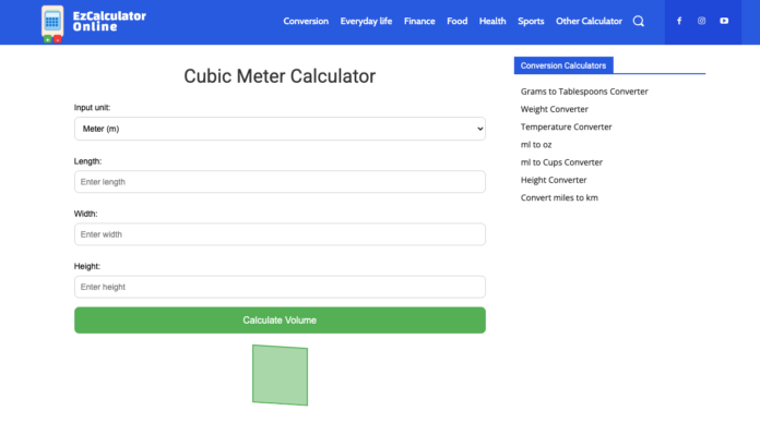 Cubic Meter Calculator – Convert cm, inch to m³ Instantly