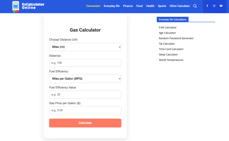 Gas Calculator – Estimate Your Fuel Cost and Consumption Accurately
