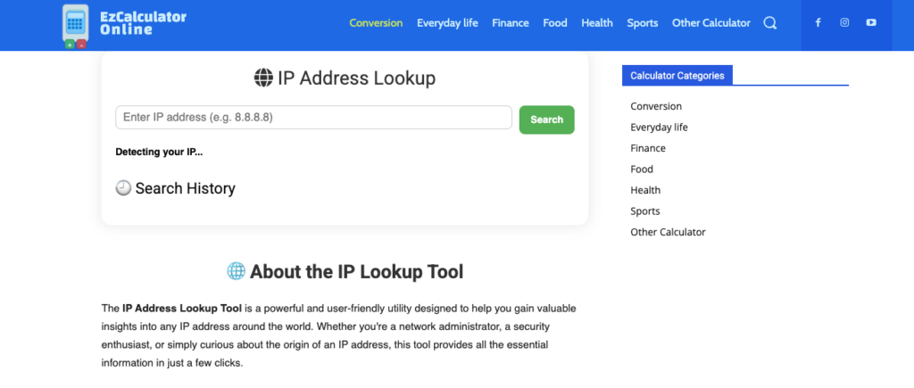 IP Address Lookup Tool – Geolocation, ISP, ASN, Map & More.