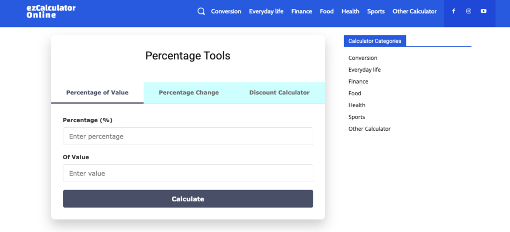 Quick and Easy Percentage Calculations with Percentage Tool