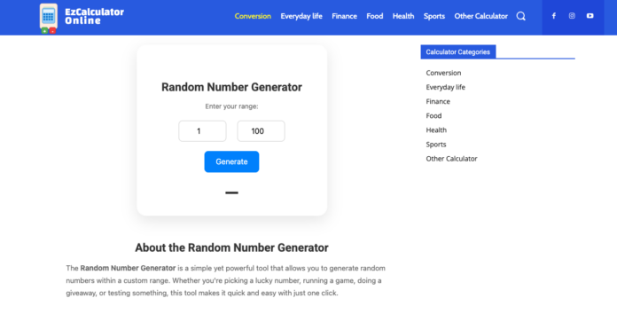 Random Number Generator - Pick a Number Instantly