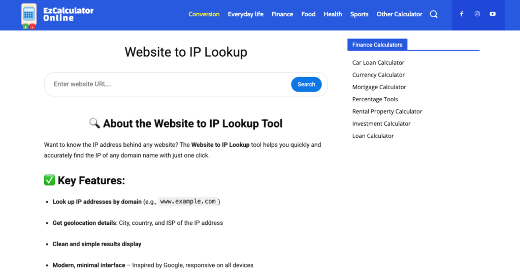 Website to IP Lookup – Find IP Address & Location of Any Domain