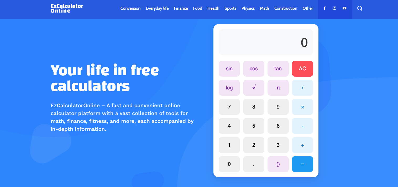 Everyday life - Ez Calculator Online