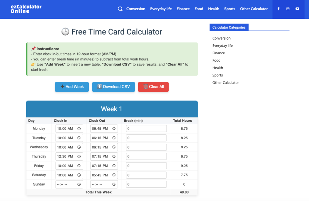 Time Card Calculator: Accurate and Convenient Work Hour Calculation Tool