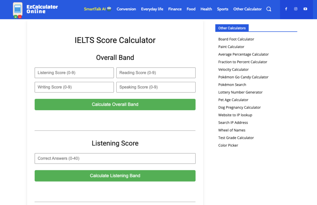 IELTS Score Calculator | Estimate Your Band Score Instantly