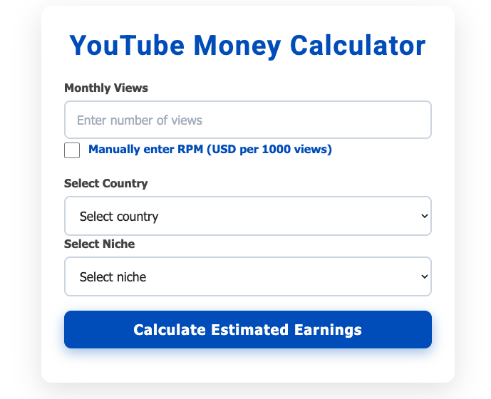 👉 YouTube Money Calculator – Estimate Your Channel Earnings
