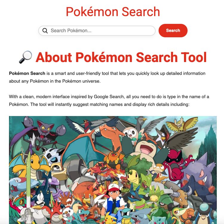 Pokémon Search - Explore Detailed Pokémon Informatio