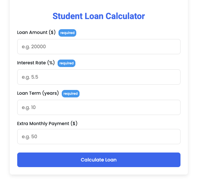 Student Loan Calculator – Plan Your Payments Smartly