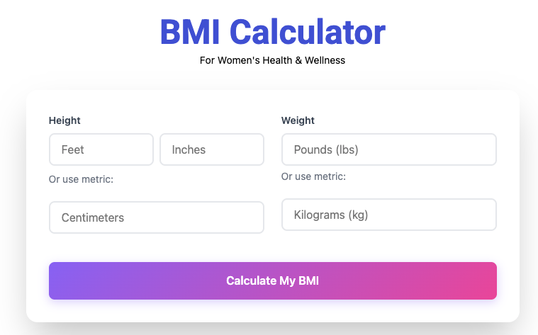 BMI Calculator for Women – Check Your Healthy Weight
