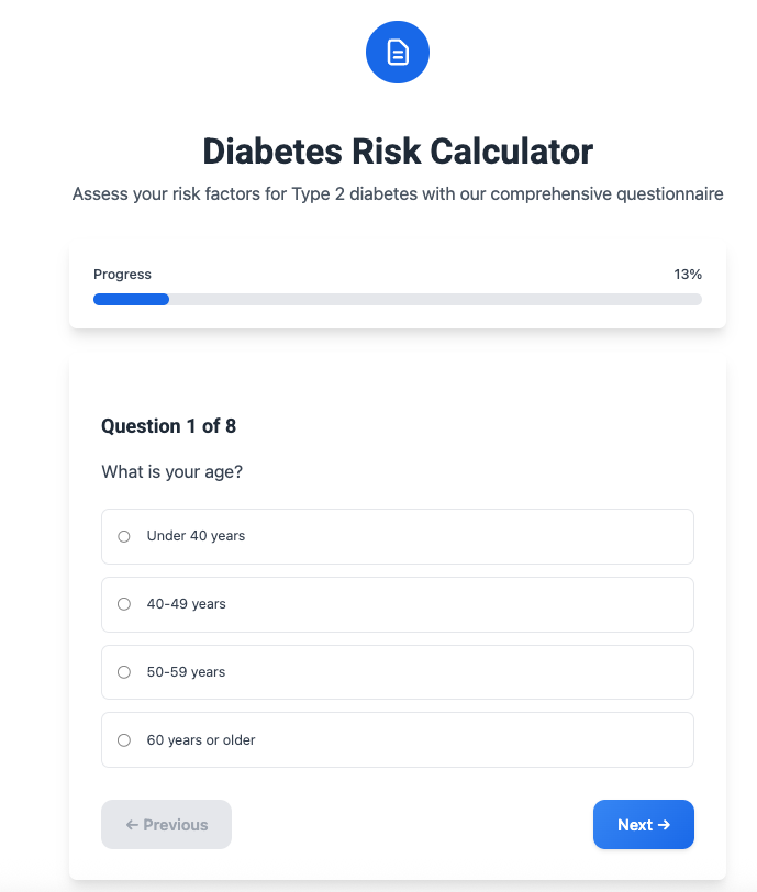 Diabetes Risk Calculator – Check Your Type 2 Diabetes Risk