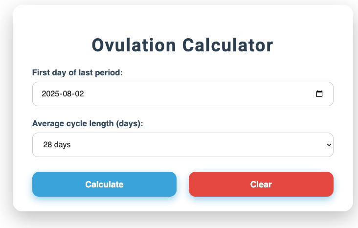 Ovulation Calculator – Accurate Fertility & Pregnancy Dates