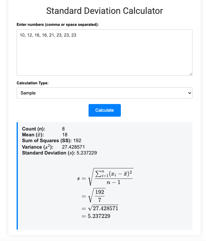 Standard Deviation Calculator – Measure Data Variability Easily
