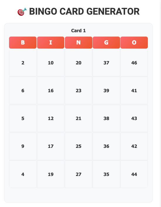 Bingo Card Generator – Create Free 75, 90 -Ball Bingo Cards Online