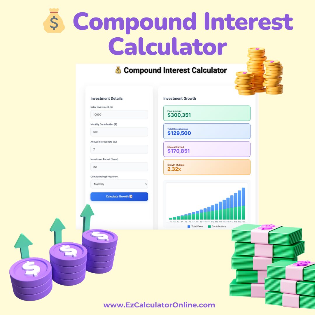 Compound Interest Calculator – Growth Over Time