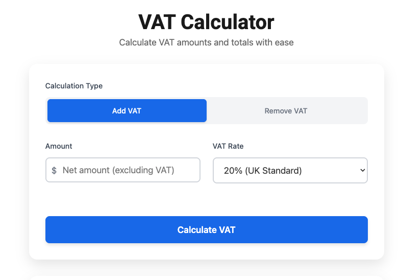Free Online VAT Calculator – Quick & Accurate Results