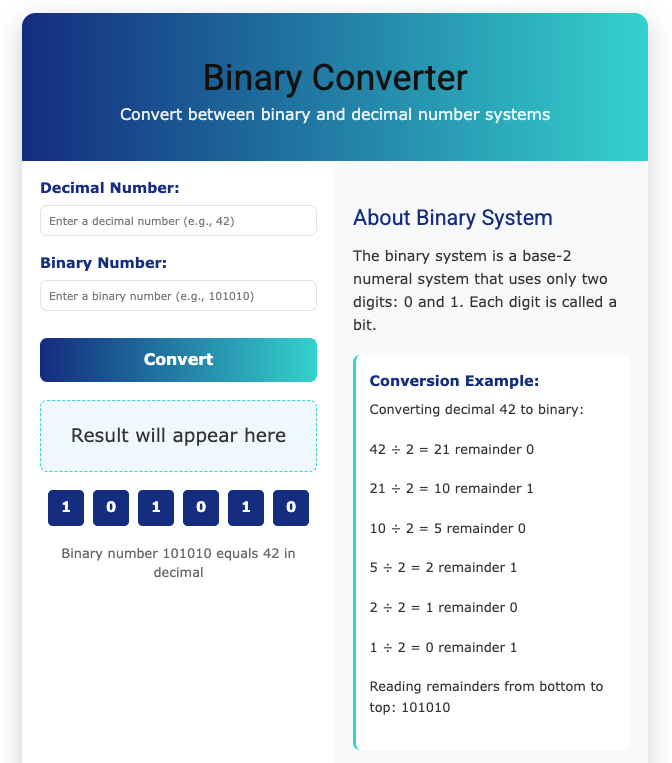 Binary Converter – Convert Binary to Decimal Instantly