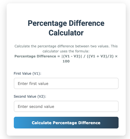Percentage Difference Calculator – Compare Two Values