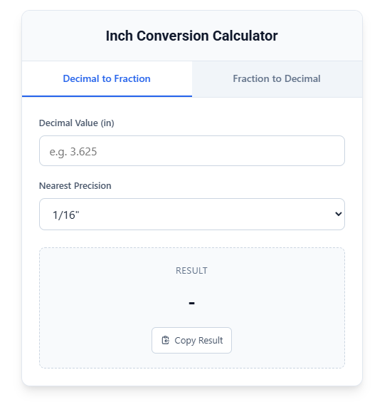 Inches to Fraction Calculator (Fast & Free)