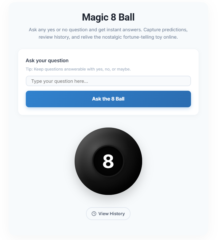Online Magic 8 Ball - Instant "Yes or No" Decision Maker